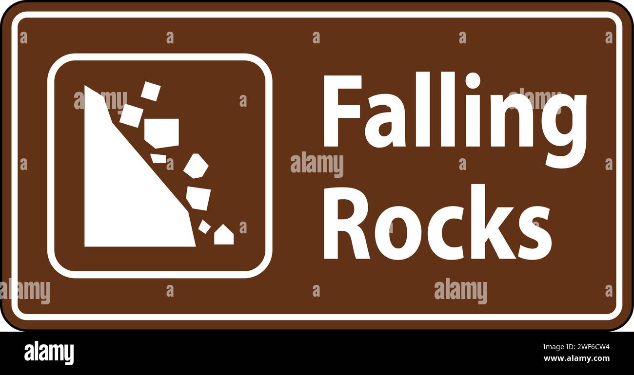 Caution Sign, Park Sign and Guide Sign, Falling Rocks Stock Vector ...