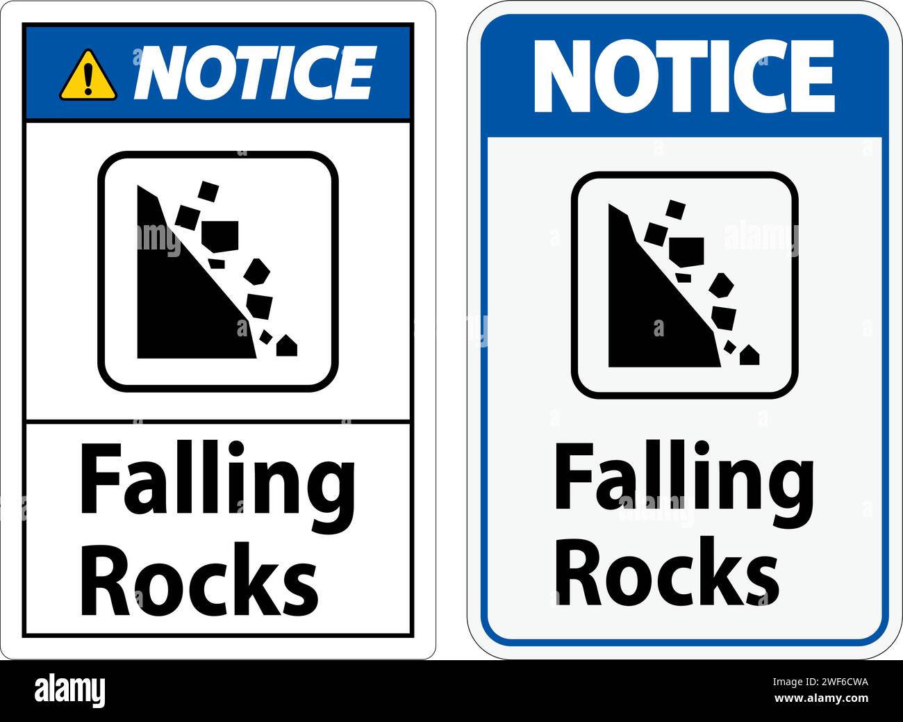 Notice Sign, Park Sign and Guide Sign, Falling Rocks Stock Vector Image ...