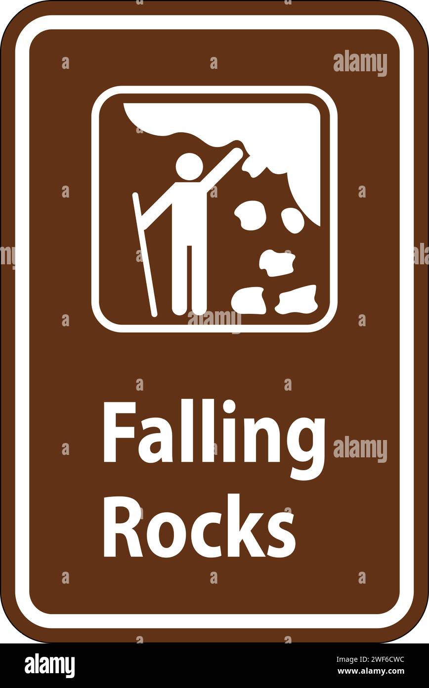 Campground Sign, Park Sign and Guide Sign, Falling Rocks Stock Vector ...