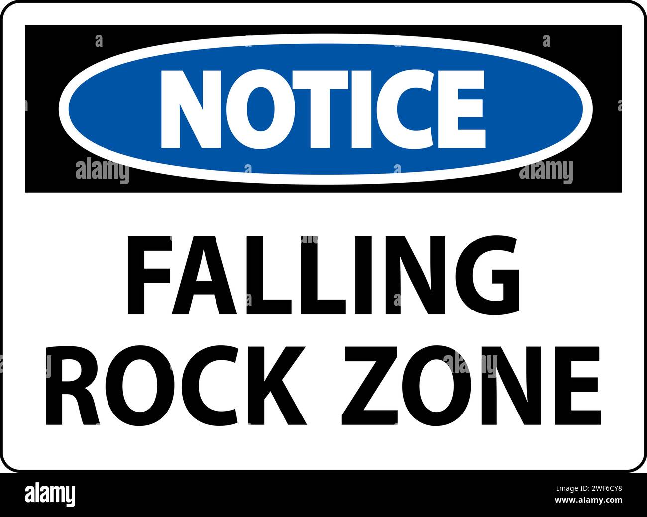 Notice Sign, Falling Rock Zone Stock Vector Image & Art - Alamy