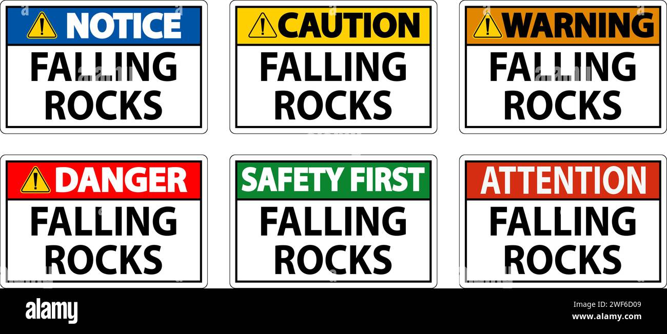 Danger Sign, Falling Rocks Stock Vector Image & Art - Alamy