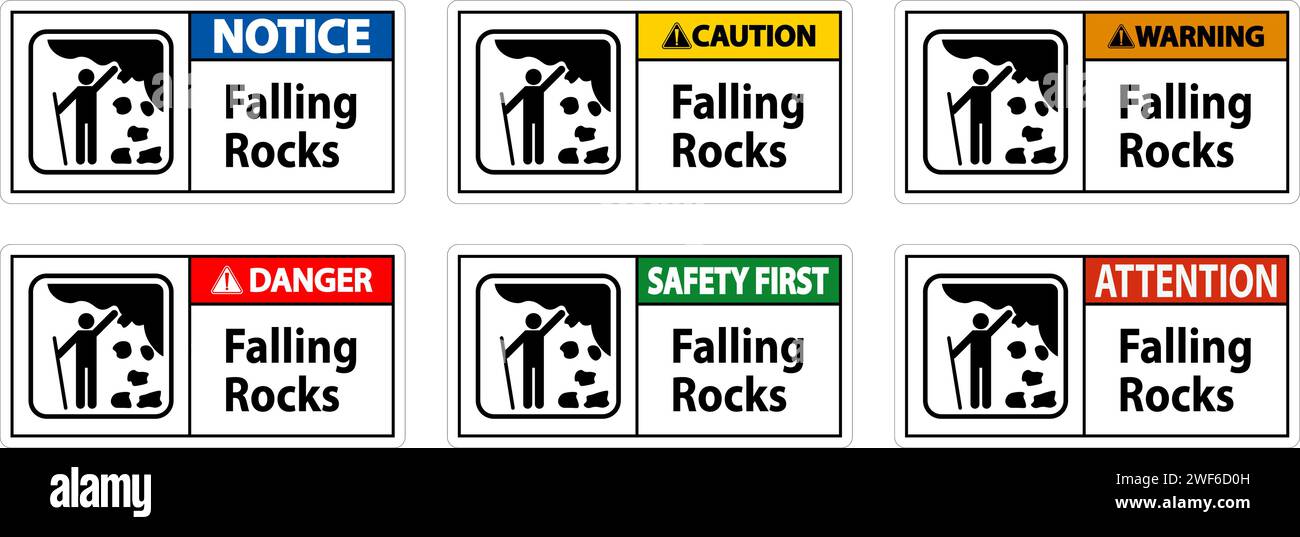 Campground Sign, Park Sign and Guide Sign, Falling Rocks Stock Vector ...