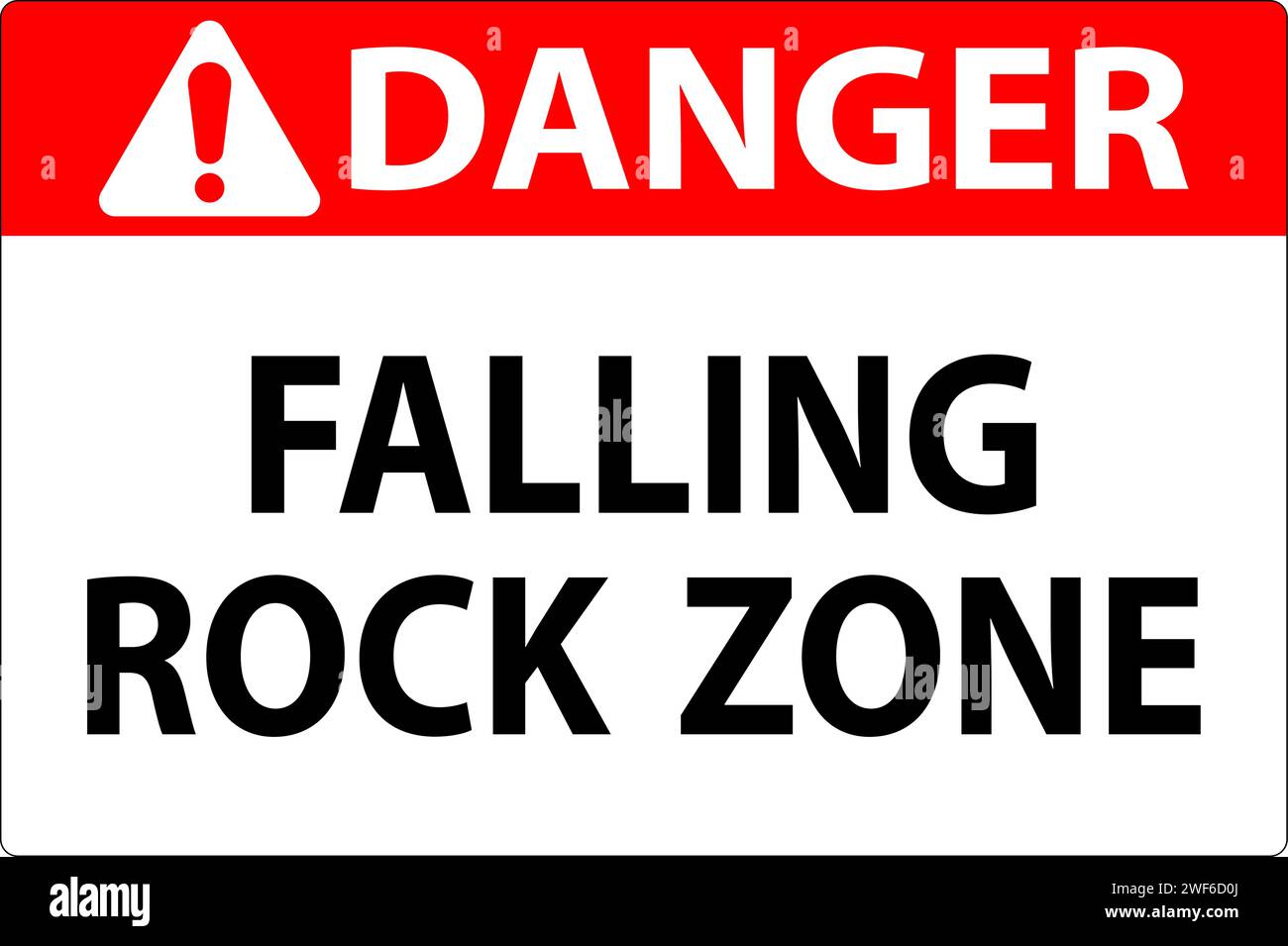 Danger Sign, Falling Rock Zone Stock Vector Image & Art - Alamy