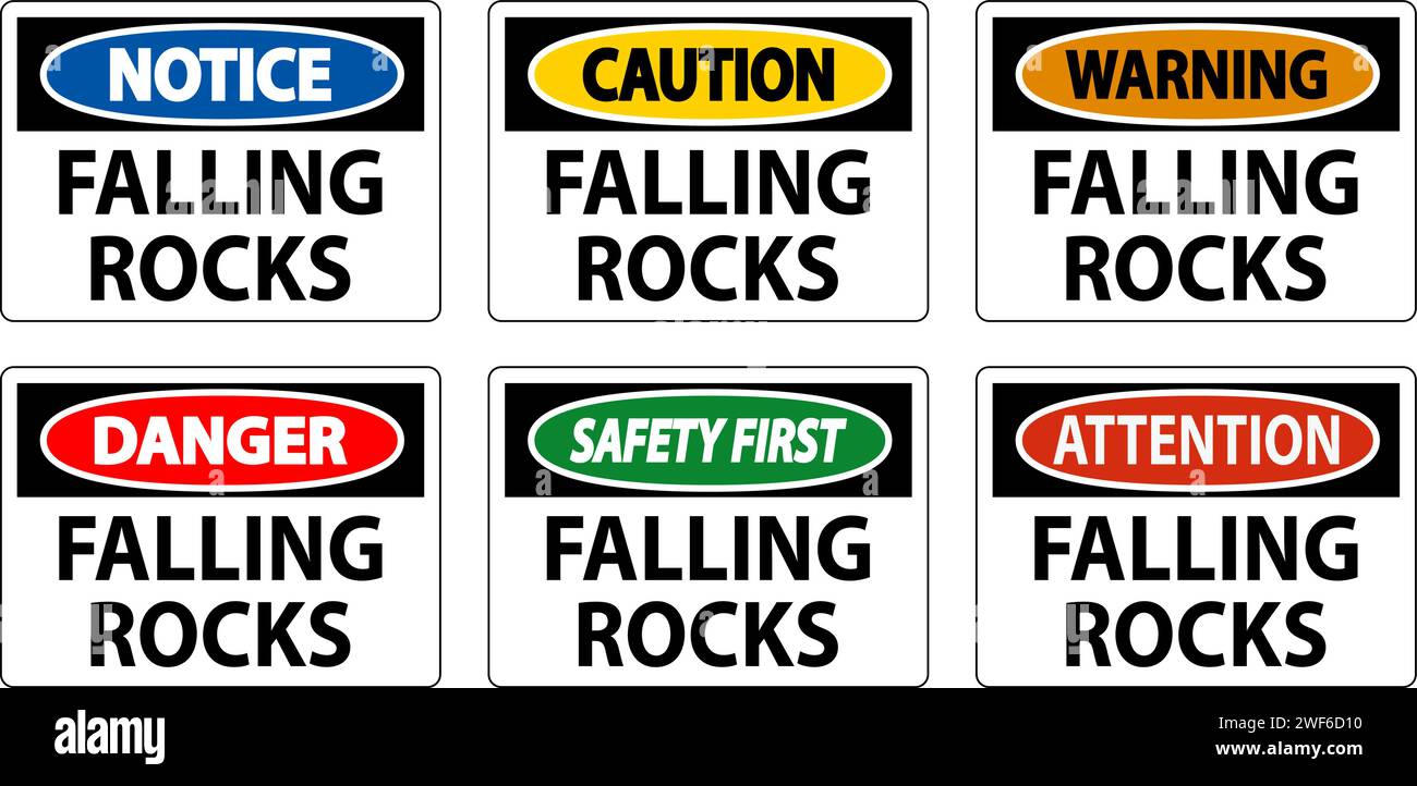 Danger Sign, Falling Rocks Stock Vector Image & Art - Alamy