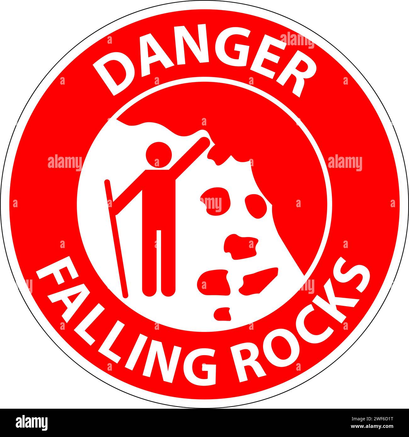 Falling rocks danger sign Stock Vector Images - Alamy