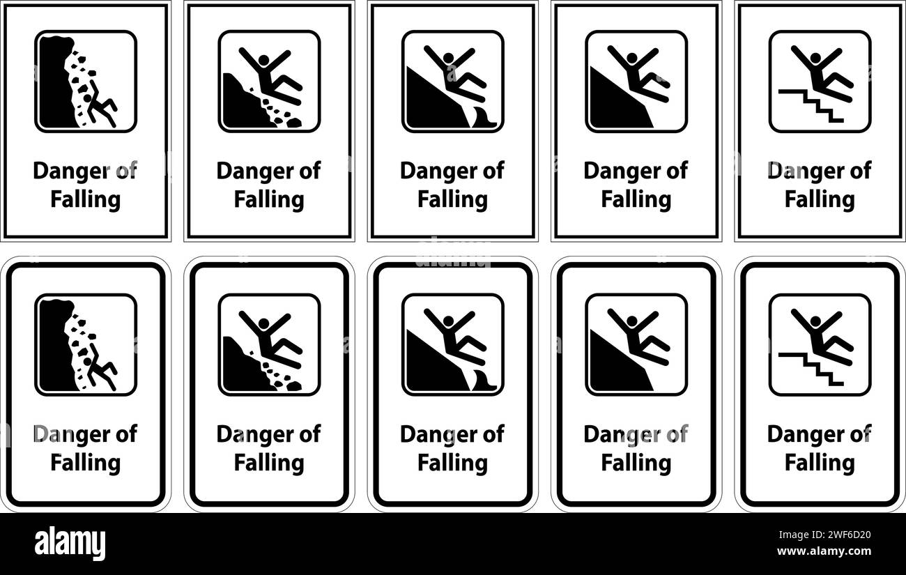 Danger Sign, Park Sign and Guide Sign, Danger Of Falling Stock Vector ...