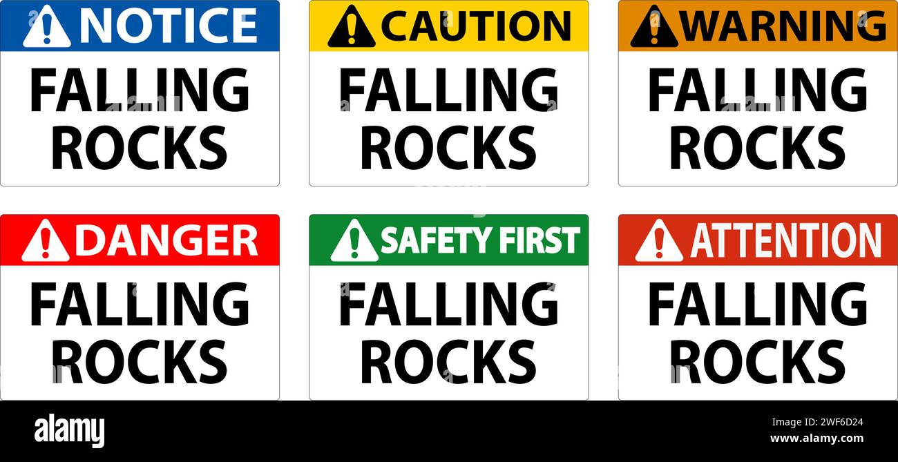 Danger Sign, Falling Rocks Stock Vector Image & Art - Alamy