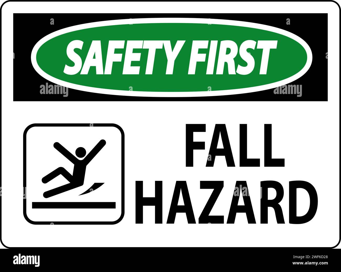 Safety First Sign, Fall Hazard Stock Vector Image & Art - Alamy
