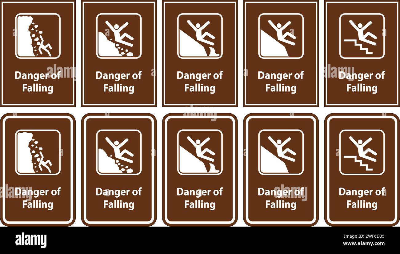 Danger Sign, Park Sign and Guide Sign, Danger Of Falling Stock Vector ...