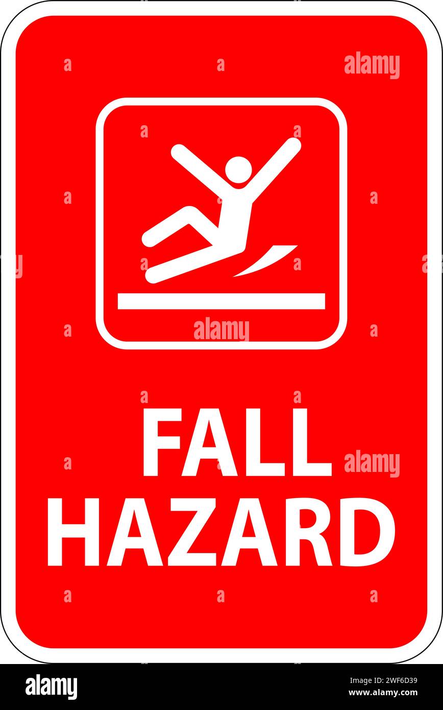 Caution Sign, Fall Hazard Stock Vector Image & Art - Alamy