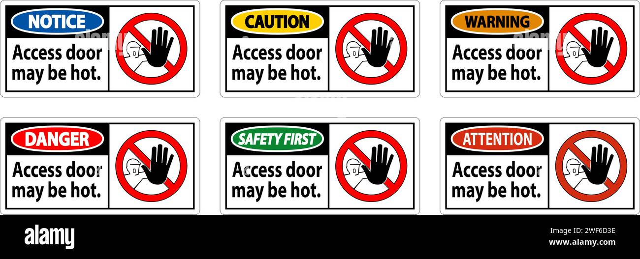 Caution Sign, Caution, Access Door May Be Hot Stock Vector Image & Art ...