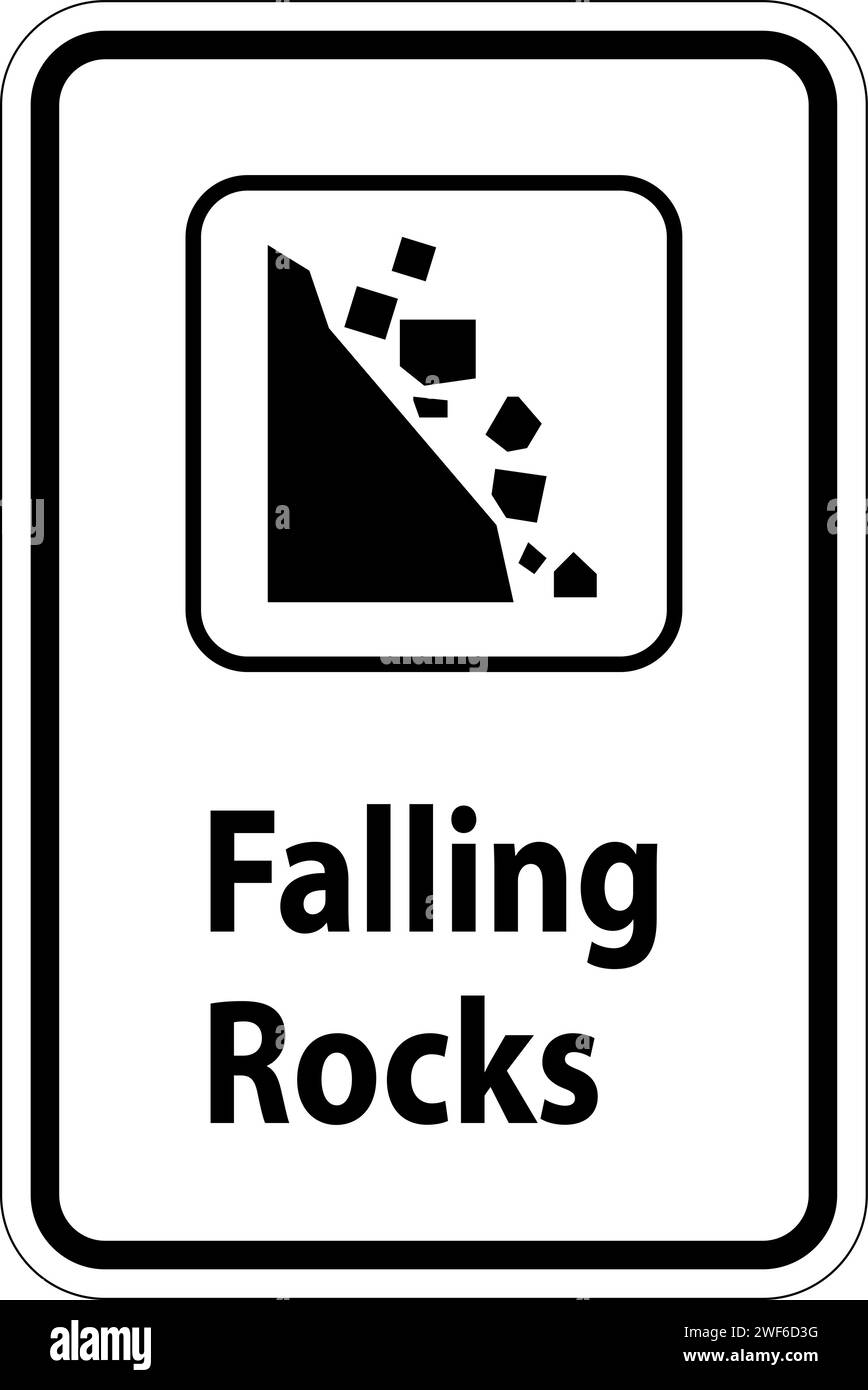 Caution Sign, Park Sign and Guide Sign, Falling Rocks Stock Vector ...