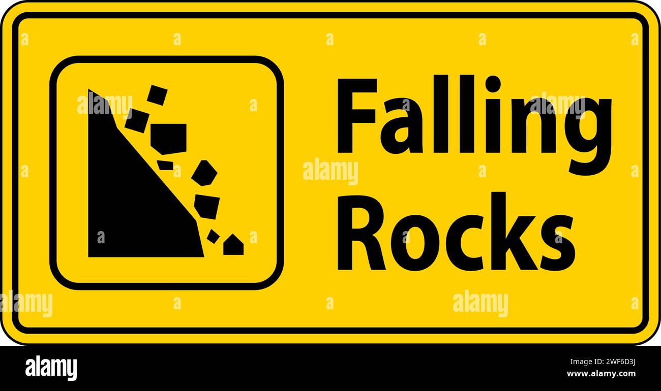 Caution Sign, Park Sign and Guide Sign, Falling Rocks Stock Vector ...