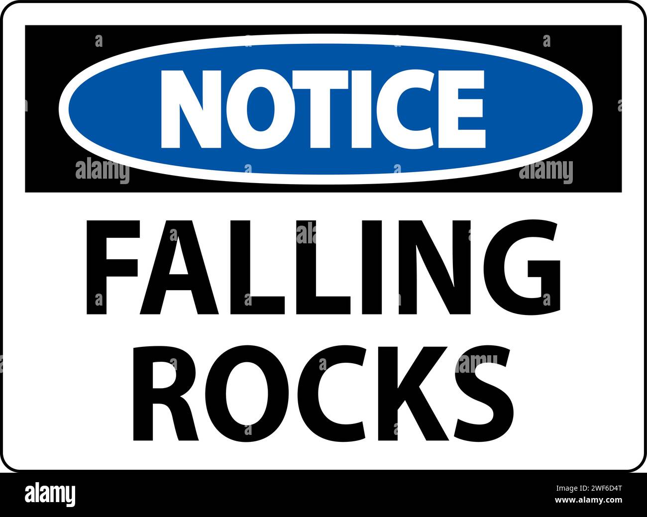 Notice Sign, Falling Rocks Stock Vector Image & Art - Alamy