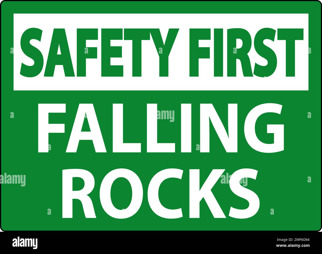 Safety First Sign, Falling Rocks Stock Vector Image & Art - Alamy