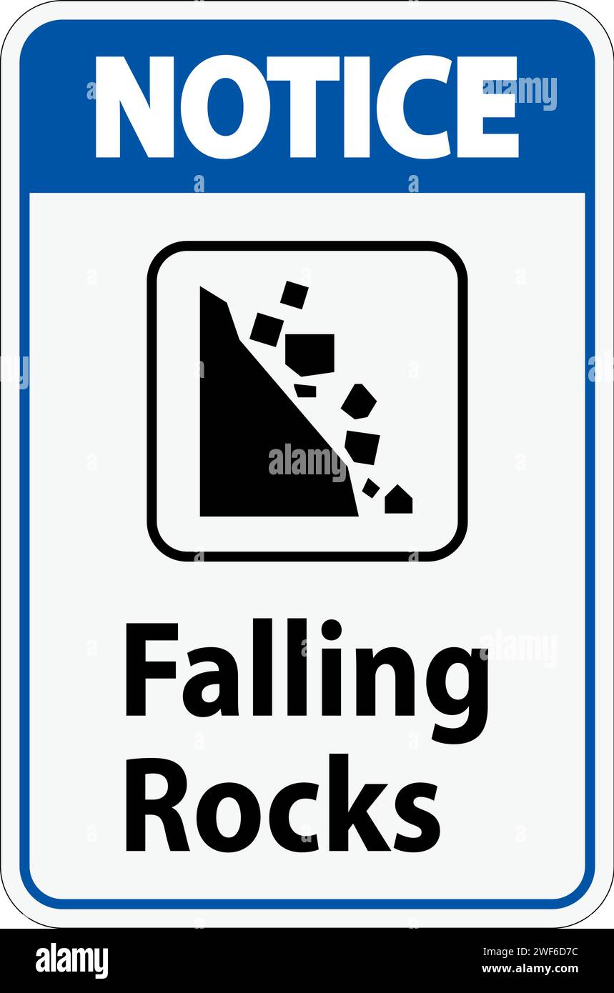 Notice Sign, Park Sign and Guide Sign, Falling Rocks Stock Vector Image ...