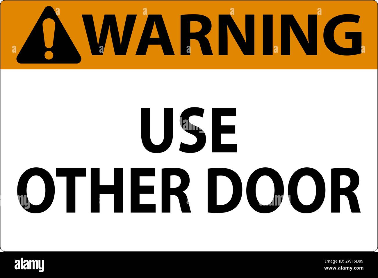 Caution Sign, Caution, Use Other Door Stock Vector Image & Art - Alamy