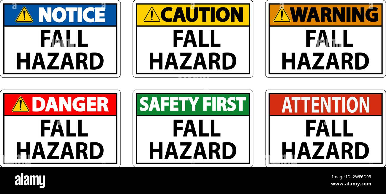 Caution Sign, Fall Hazard Stock Vector Image & Art - Alamy