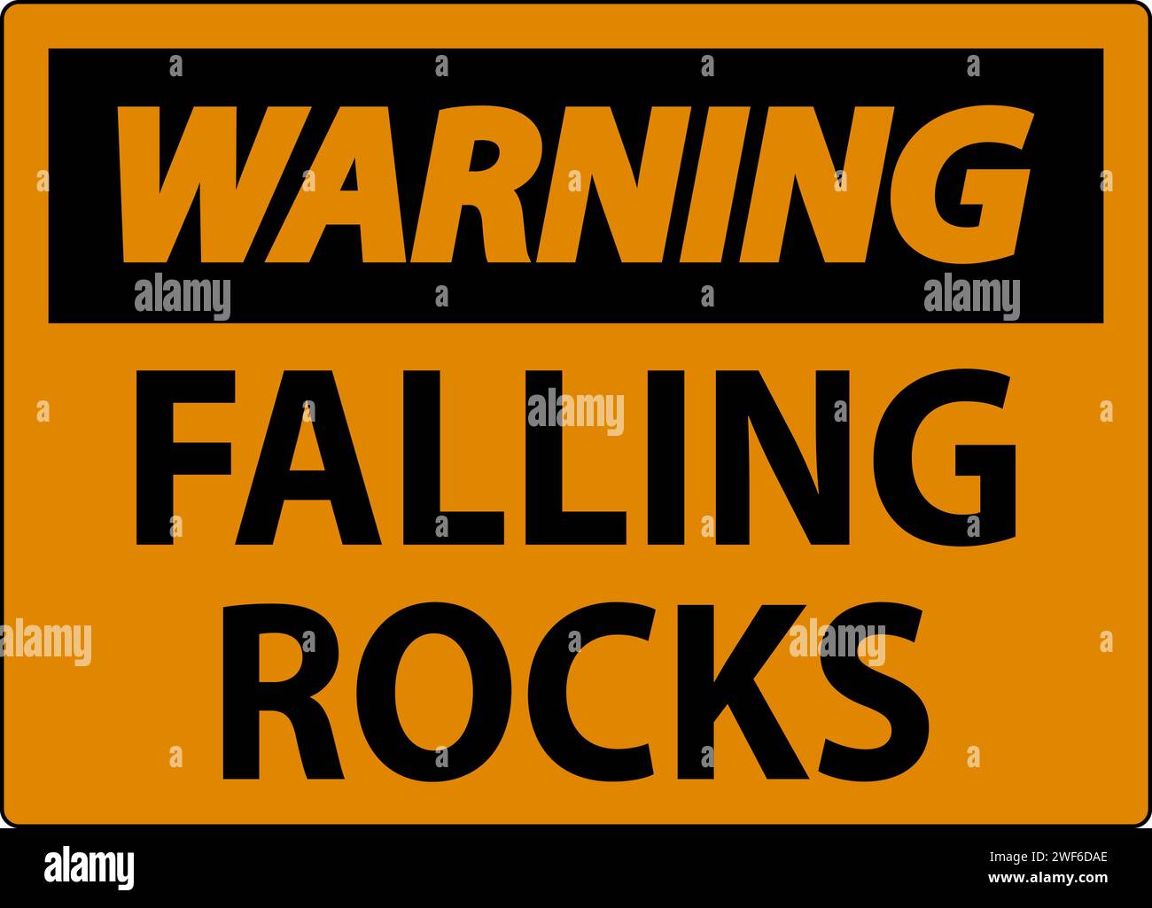 Warning Sign, Falling Rocks Stock Vector Image & Art - Alamy