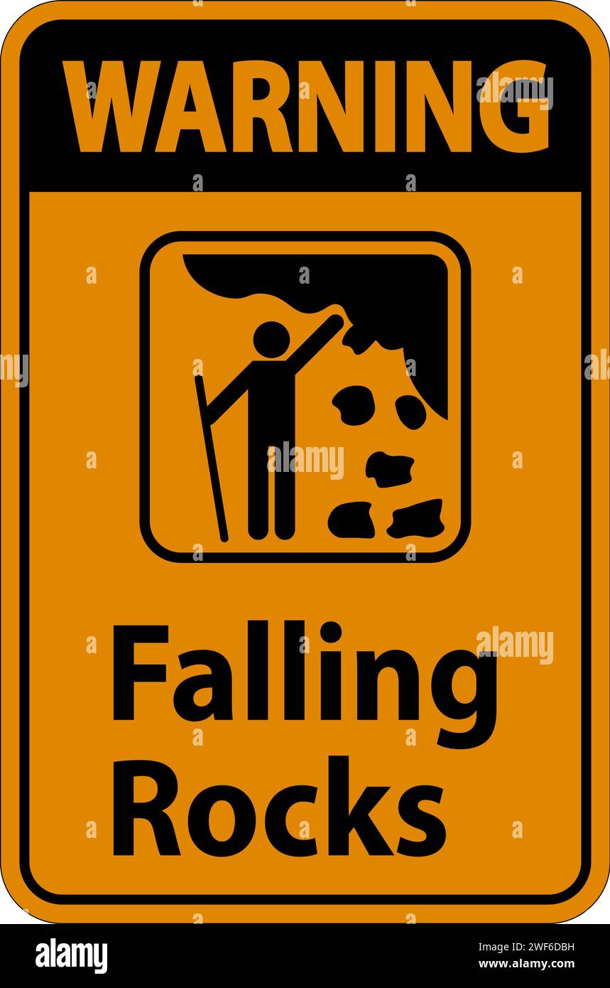 Warning Sign, Park Sign and Guide Sign, Falling Rocks Stock Vector ...