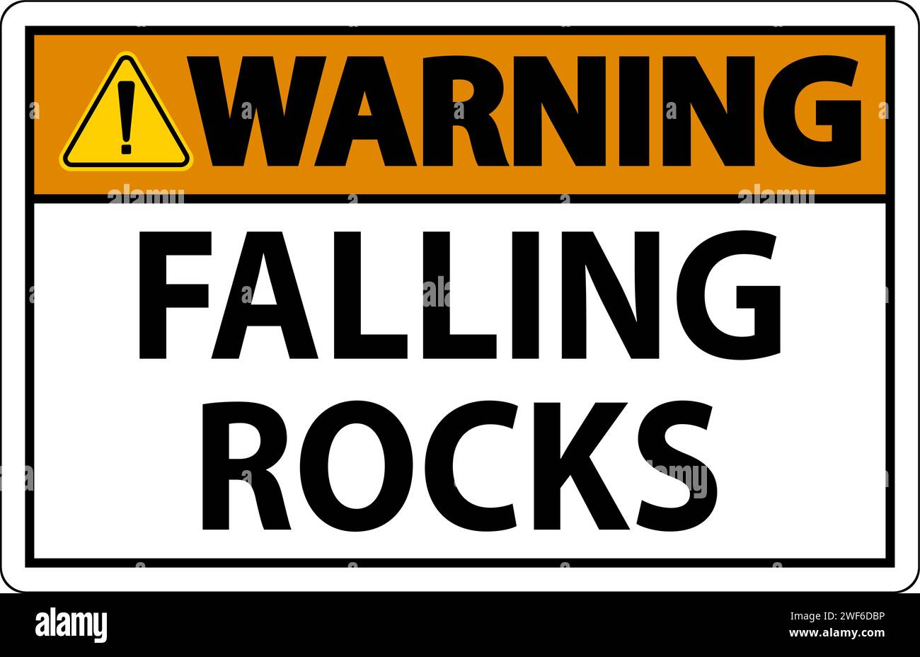 Warning Sign, Falling Rocks Stock Vector Image & Art - Alamy