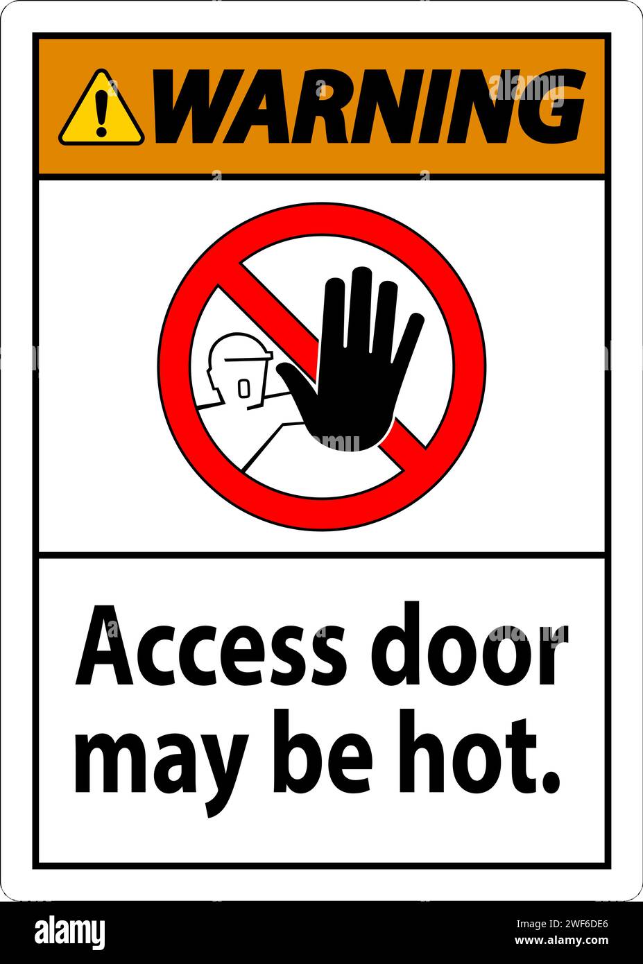 Warning Sign, Caution, Access Door May Be Hot Stock Vector Image & Art ...