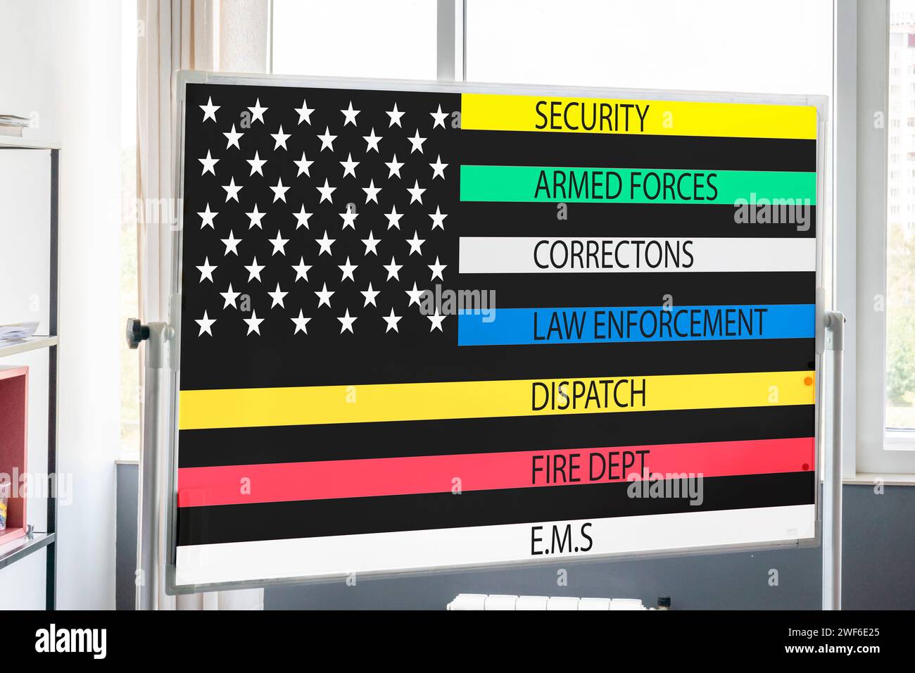 First Responders American Flag Thin Line Stock Photo - Alamy