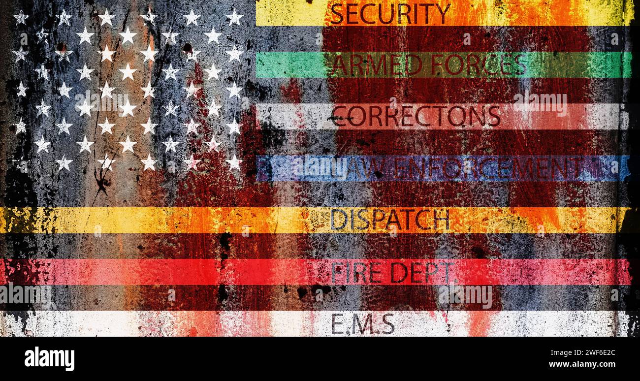 First Responders American Flag Thin Line Stock Photo - Alamy First Responders American Flag Thin Line Stock Photo - Alamy