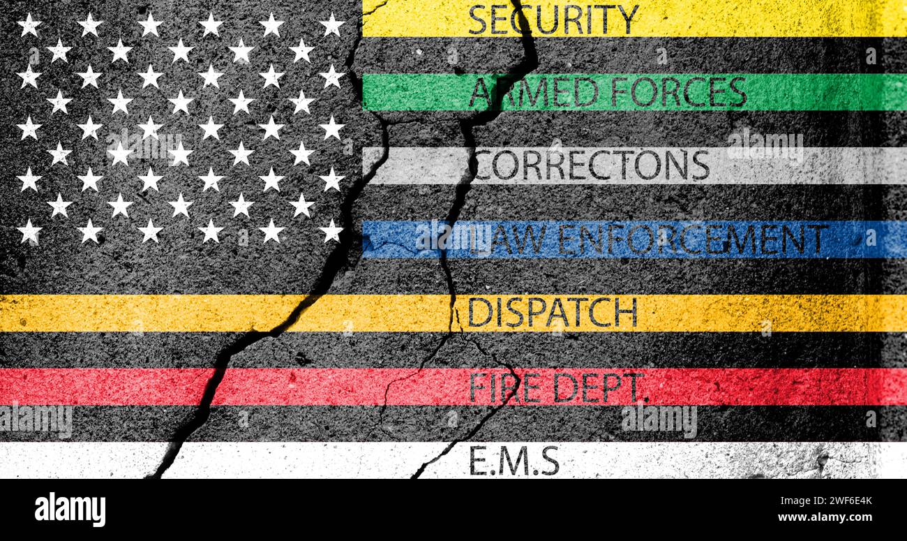 American firefighter support flag hi-res stock photography and images ...