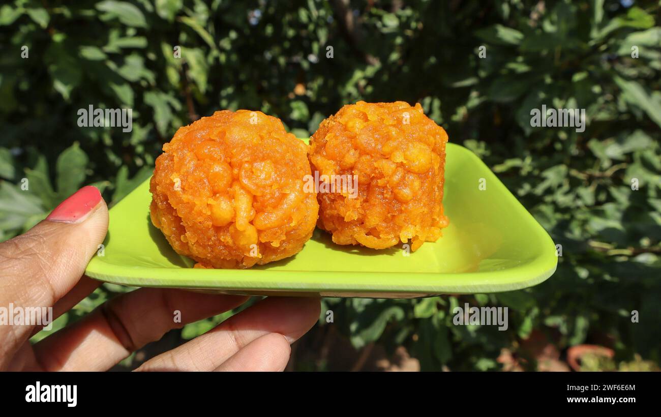 Indian sweet boondi laddu or Motichoor laddoo made of gram flour, Sweet ...