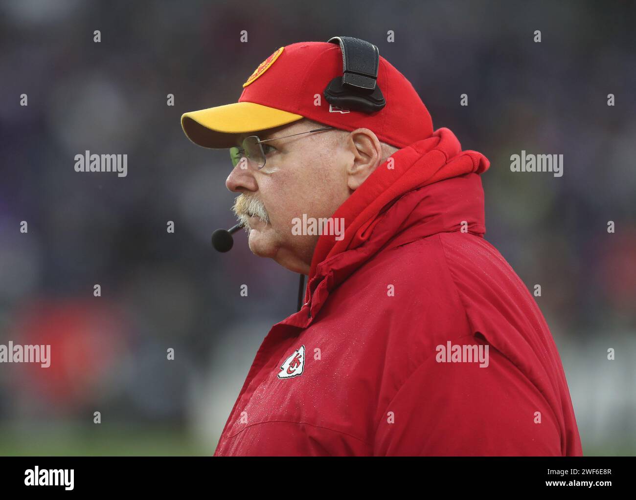 January 28, 2024: Kansas City Chiefs head coach Andy Reid pictured ...