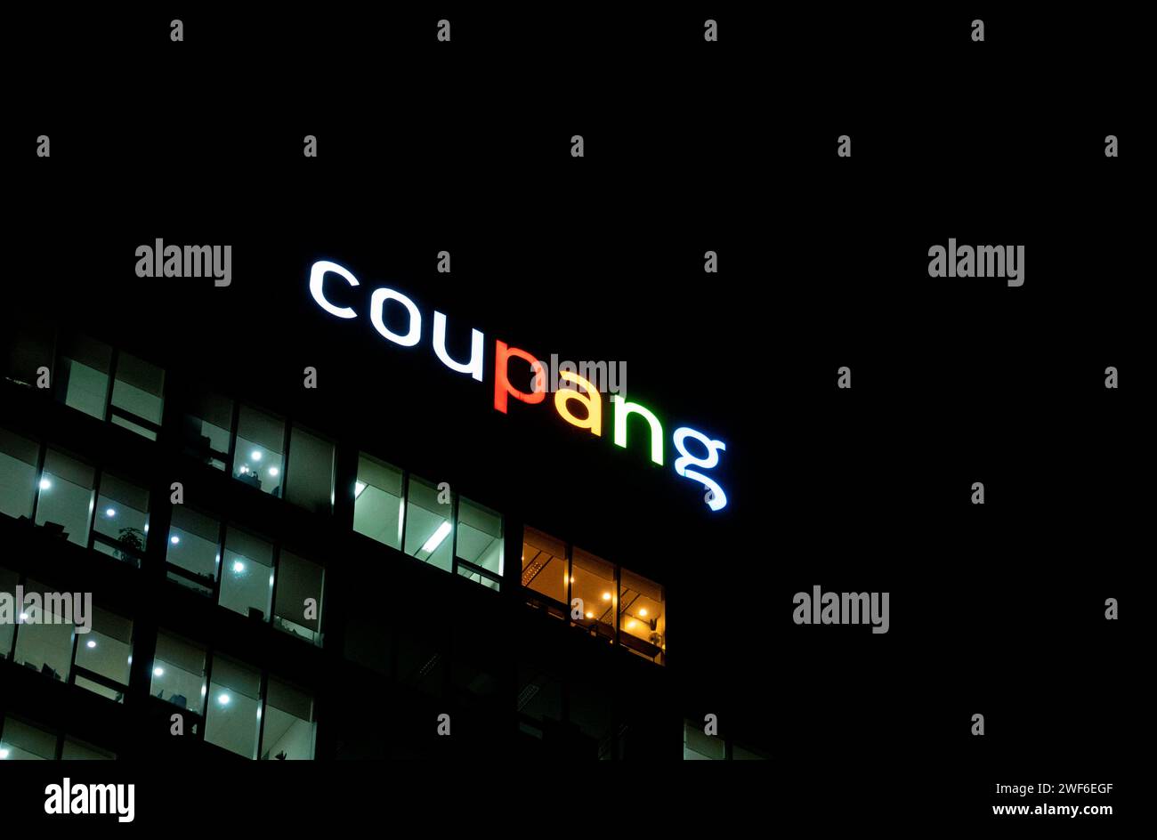 Coupang, Jan 26, 2024 : The logo of Coupang is seen at its main office ...