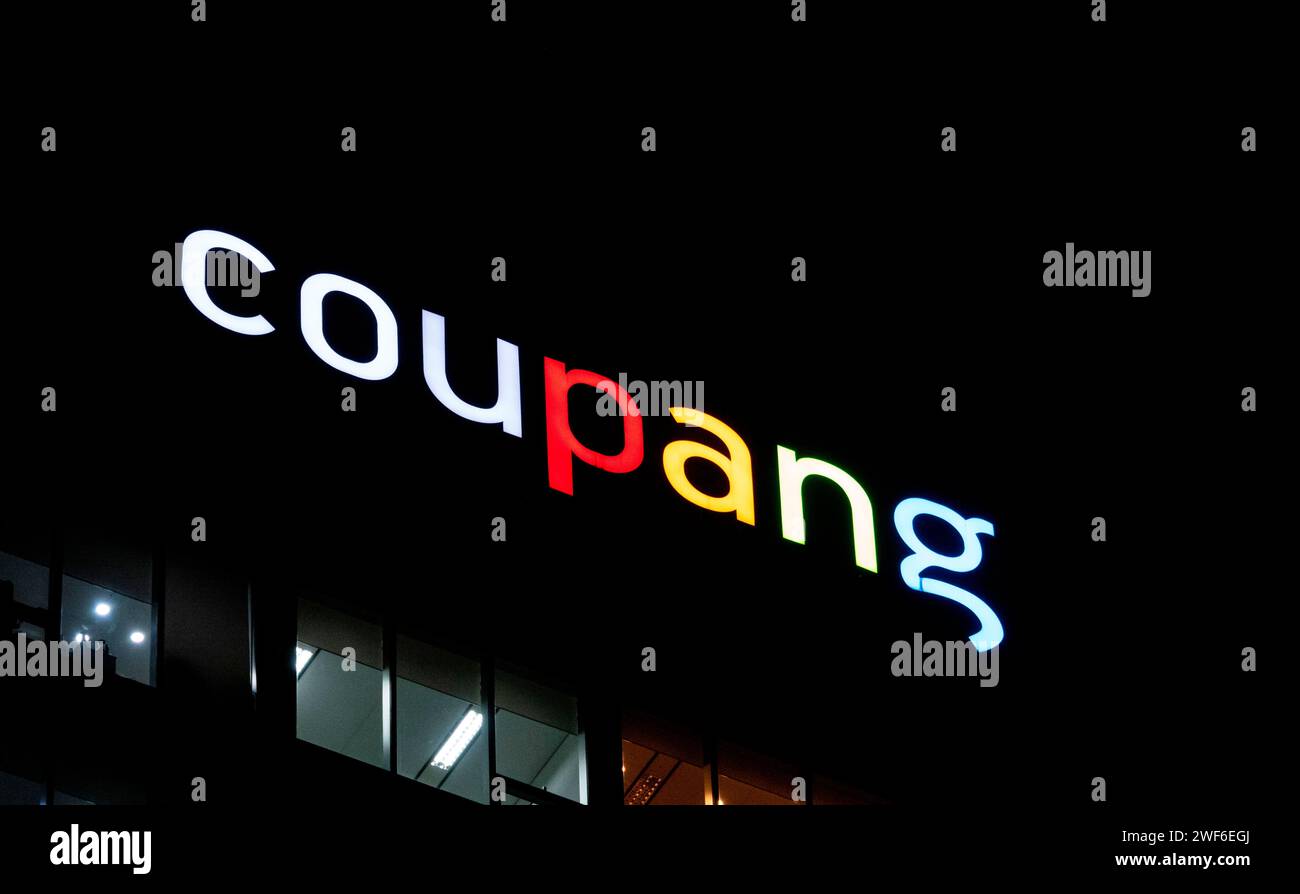 Coupang, Jan 26, 2024 : The logo of Coupang is seen at its main office ...