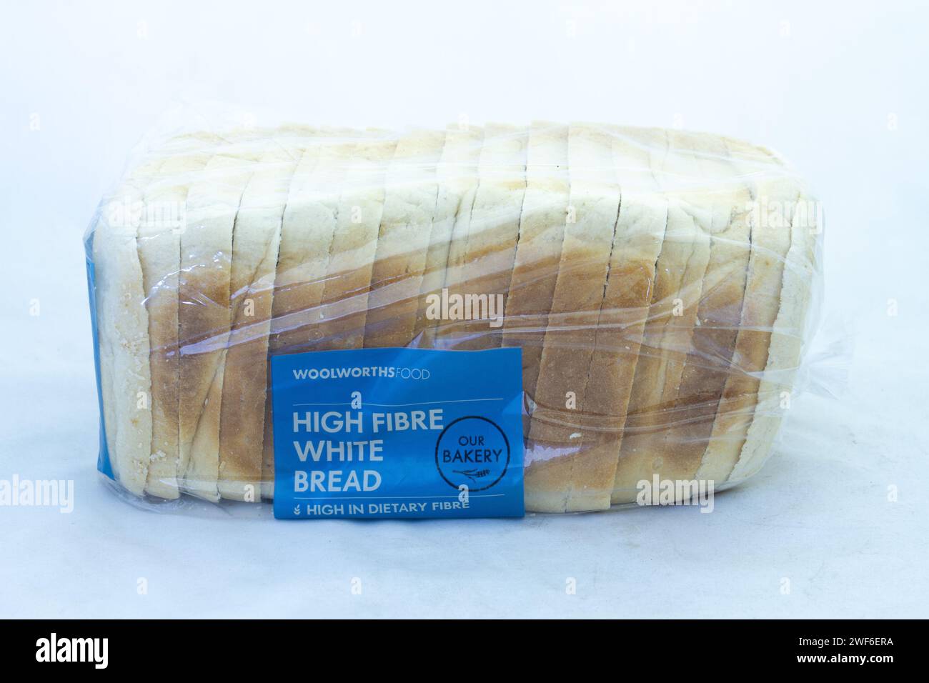 Johannesburg, South Africa - a loaf of sliced high fibre white bread ...