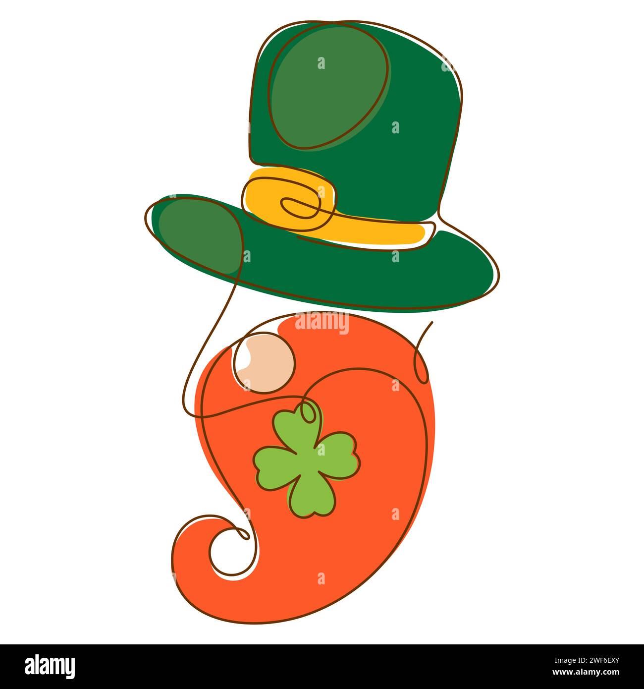 one line drawing continuous of gnome face boho filled outline vector ...