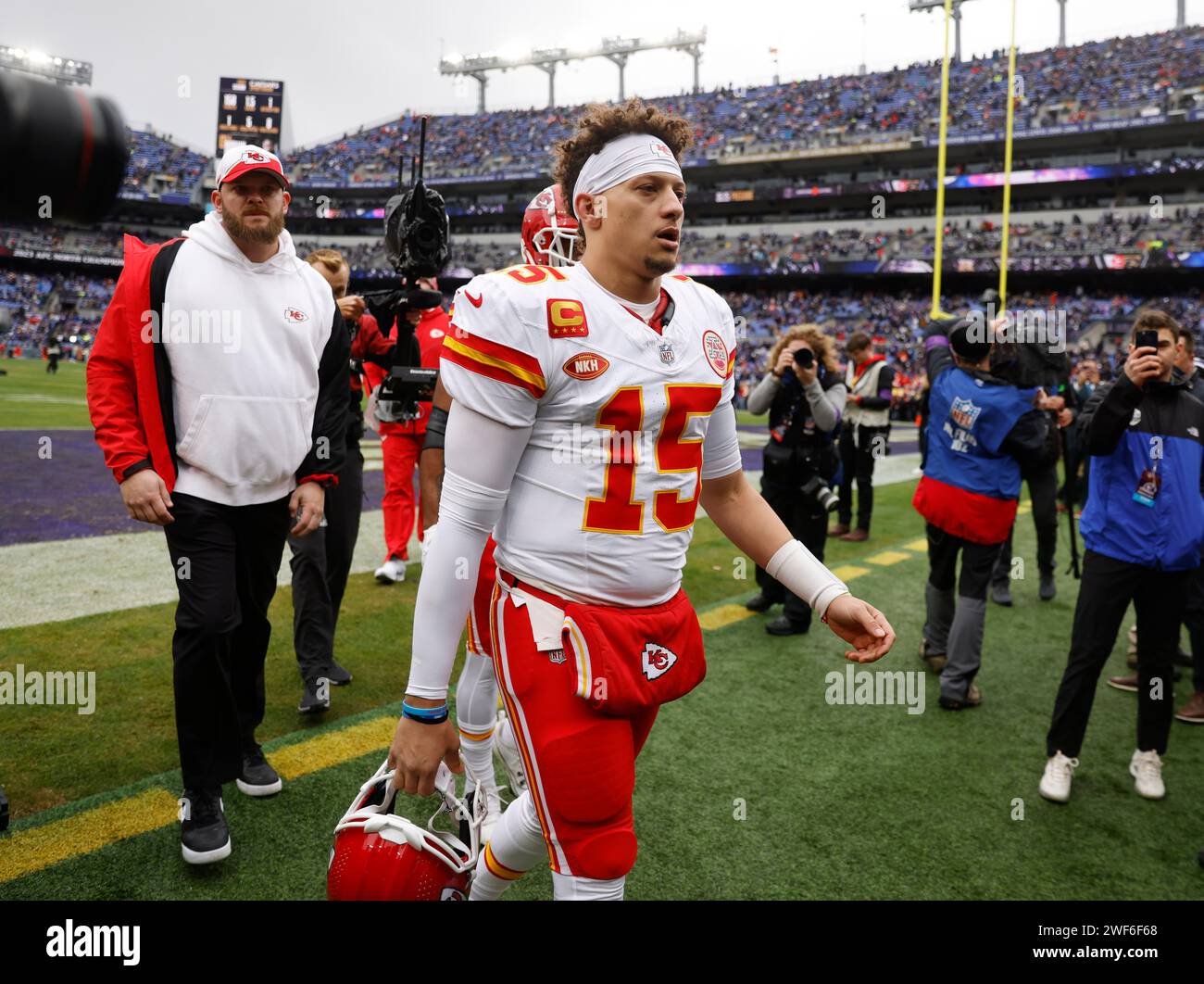 Baltimore, MD, USA. 28th Jan, 2024. Kansas City Chiefs QB Patrick ...