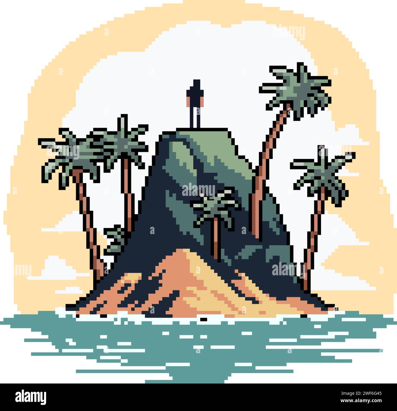 Pixel art wave Cut Out Stock Images & Pictures - Alamy