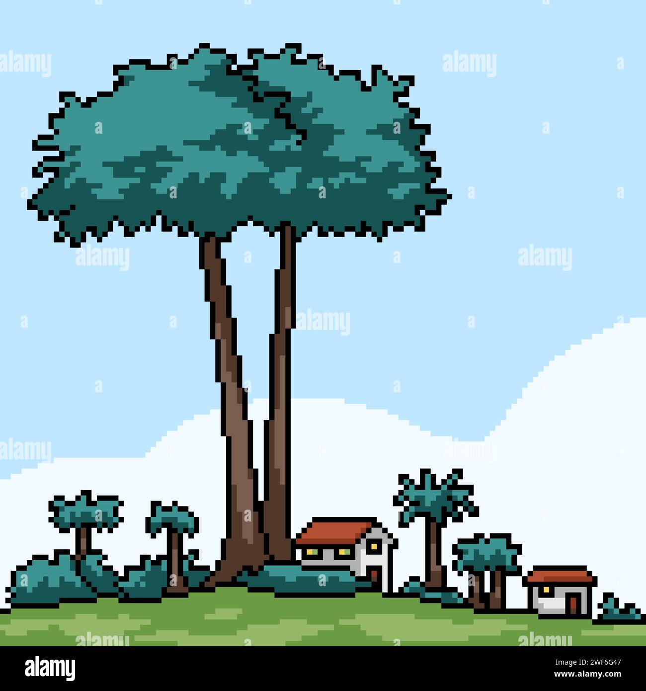 Big tree and big house Stock Vector Images - Alamy