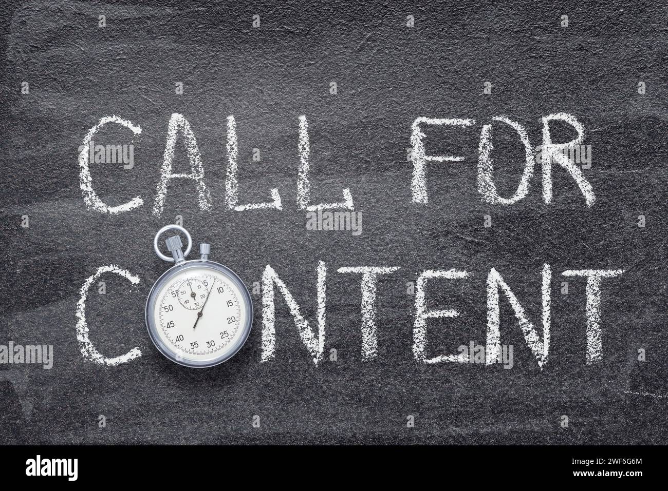 call for content phrase written on chalkboard with vintage precise ...