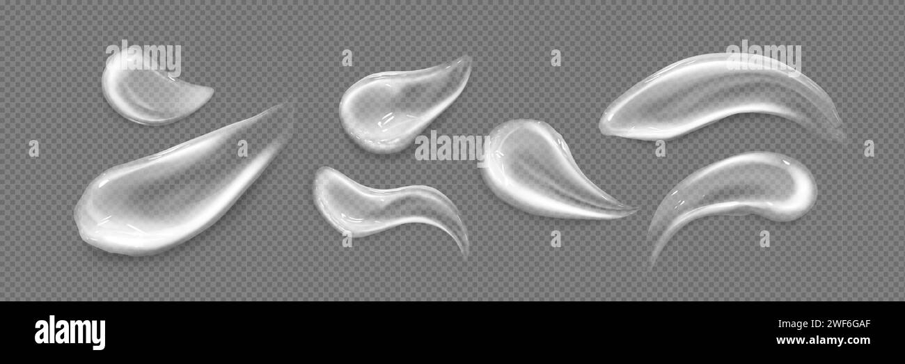 White translucent cream or lotion swatch on transparent background ...