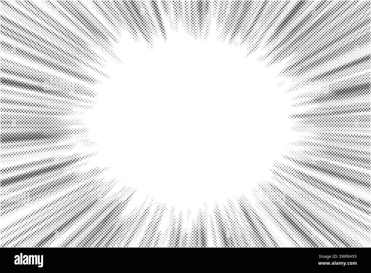 Radial halftone lines background. Comic manga dotted pattern. Cartoon ...