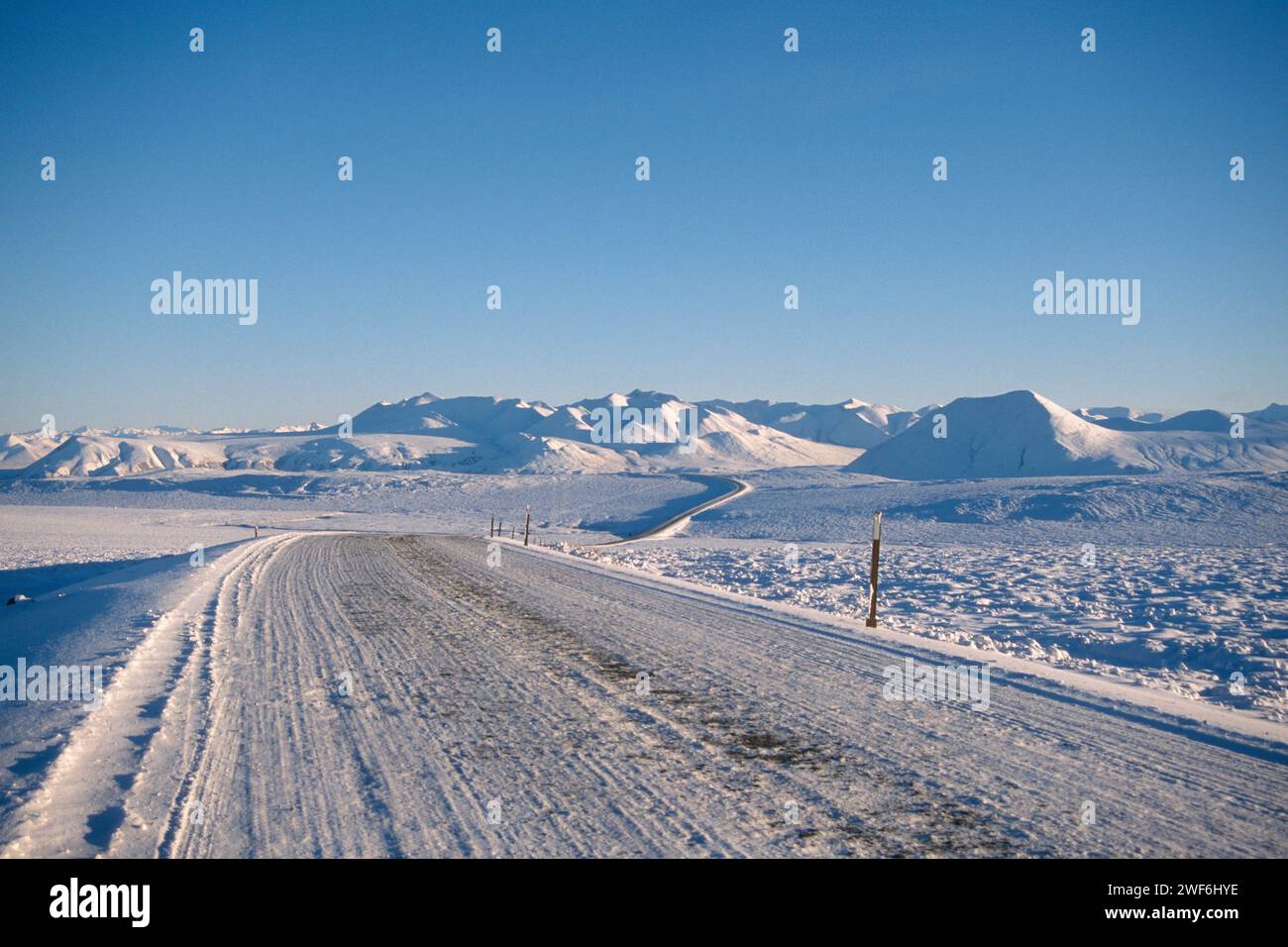 Haul Road in springtime, North Slope of the Brooks Range, Arctic coast ...