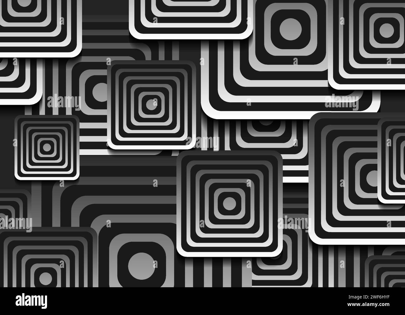 Black white squares abstract tech minimal background. Vector design Stock Vector Image & Art - Alamy