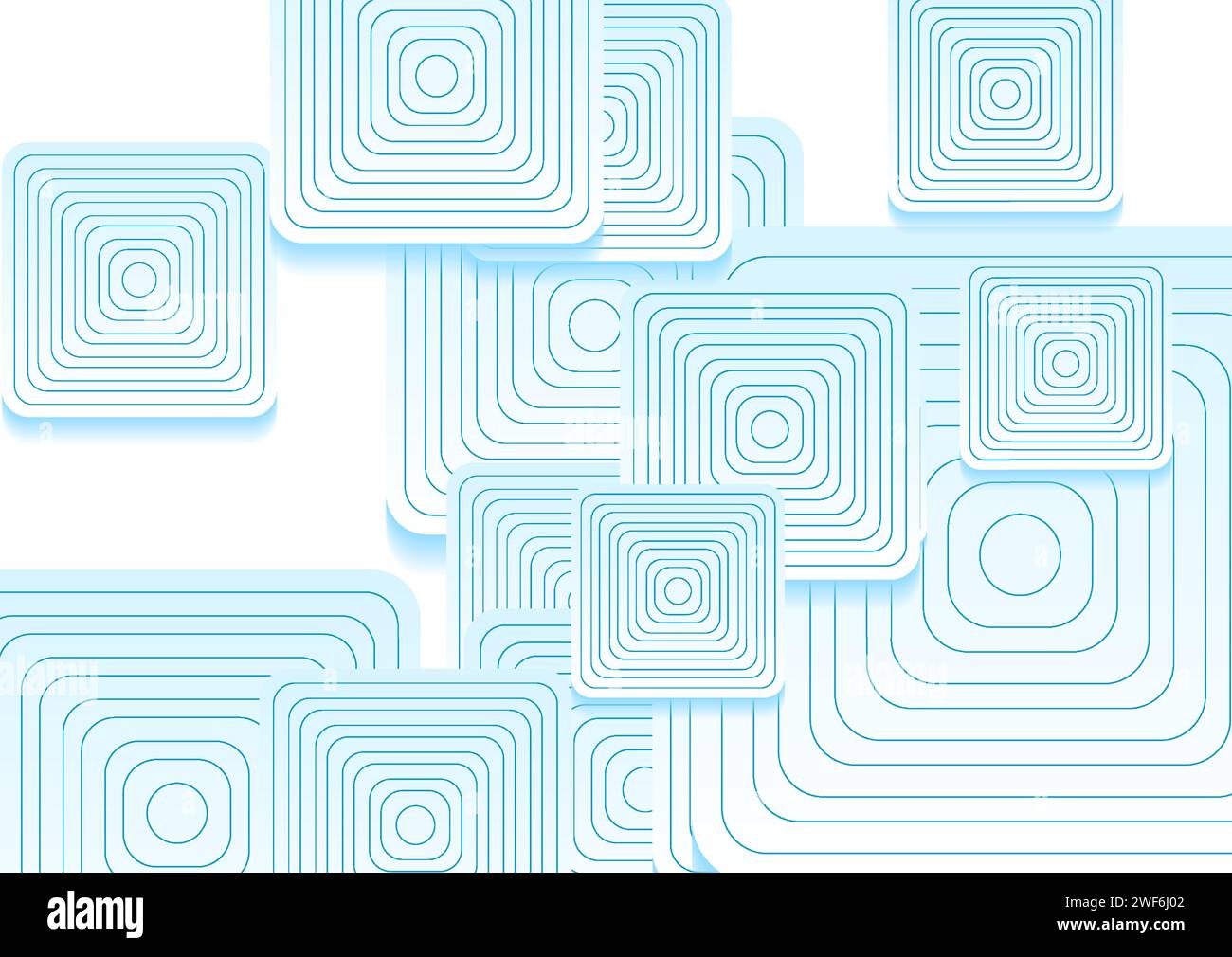 Blue white abstract minimal background with linear squares. Geometric ...