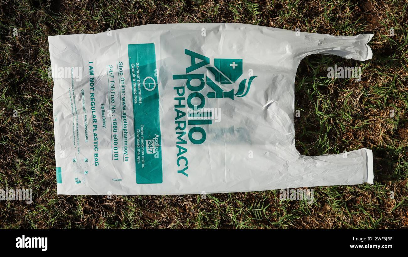 Biodegradable Eco Friendly bag.Compostable thin polythene bag Stock ...