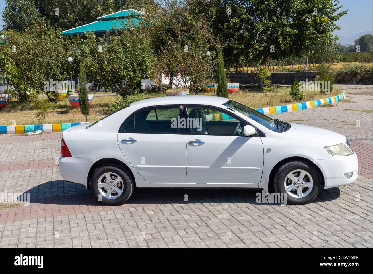 Side view of a white corolla car: Swat, Pakistan - 10 October 2023 ...