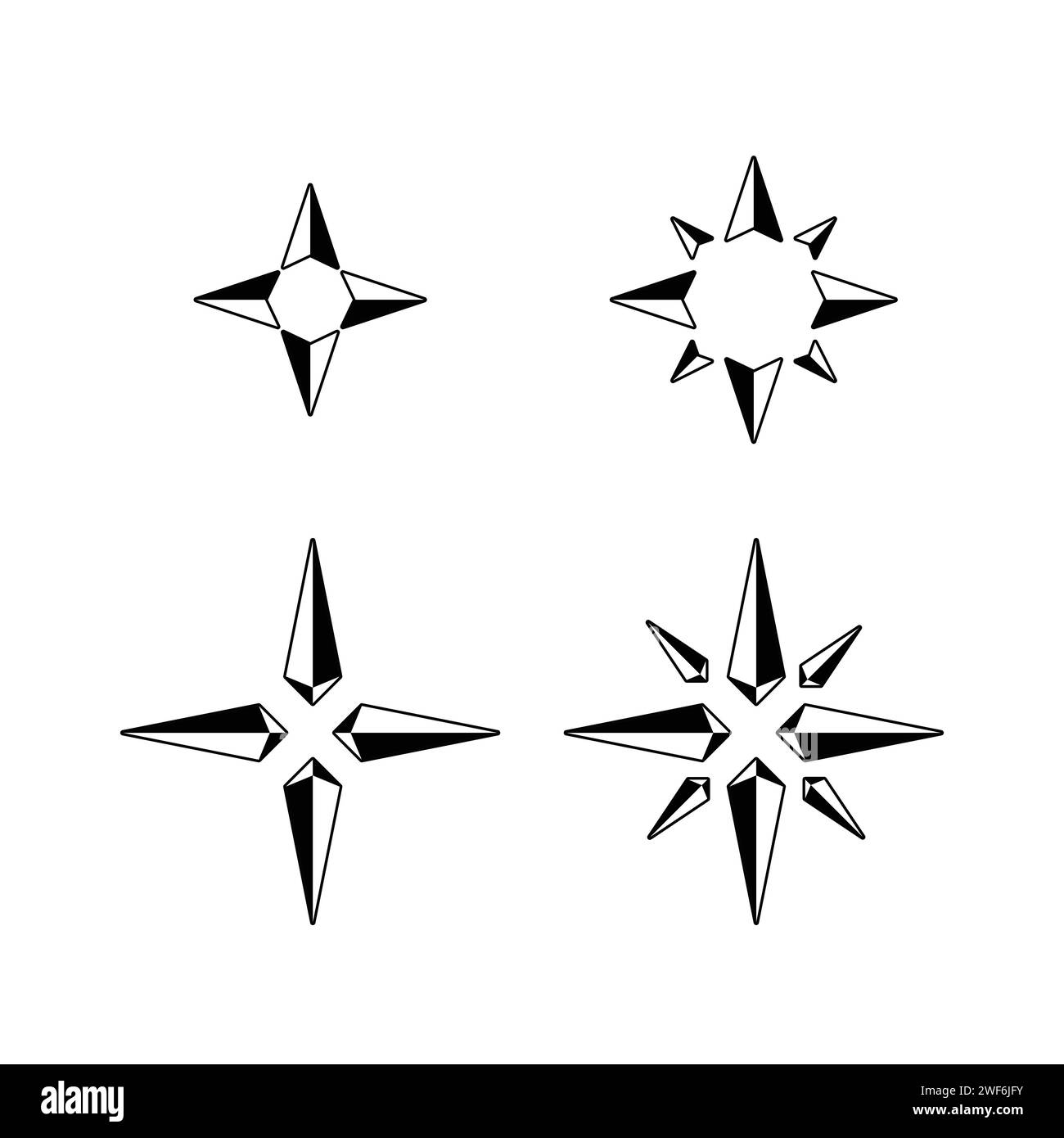 Four simple compass silhouettes Stock Vector Image & Art - Alamy