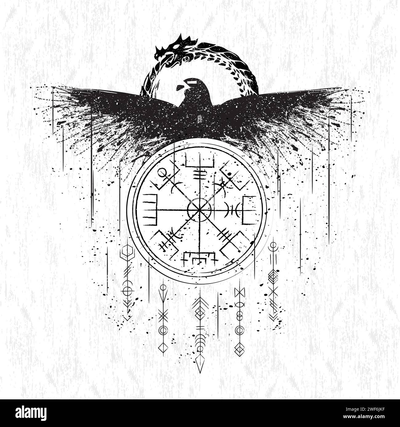 White blots grunge raven runes symbols Stock Vector Image & Art - Alamy
