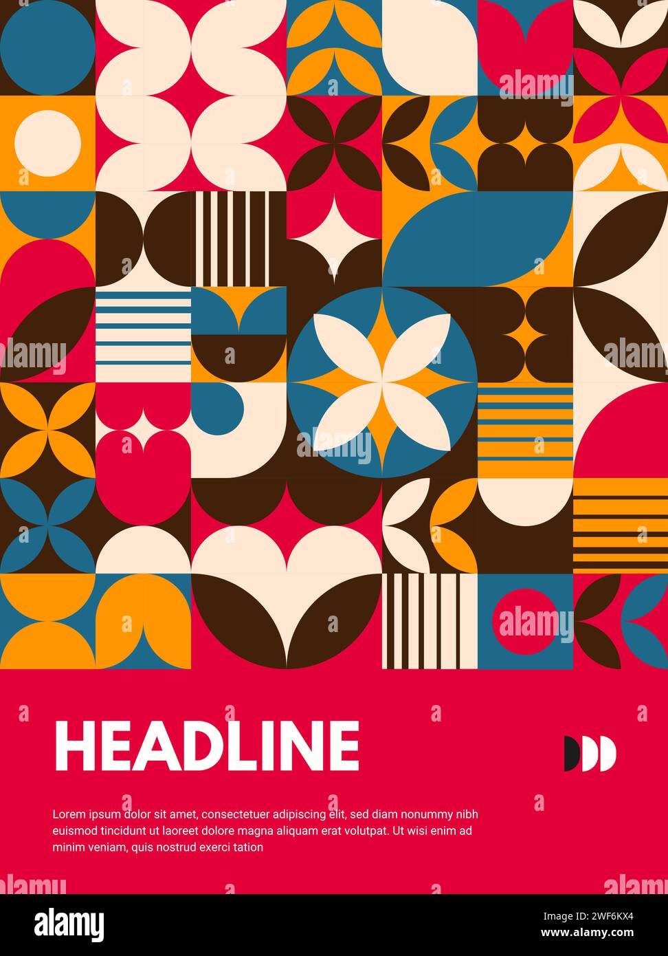 Modern abstract poster with geometric pattern. Vector contemporary ...