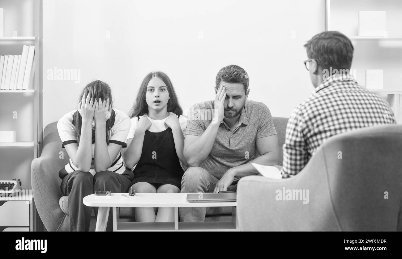 life insurance and adoption. parent-teacher meeting. parenthood. sad ...